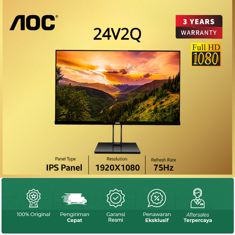 Jual Monitor LED AOC 24V2Q Low Blue Mode - Full HD 75Hz 24" Inch ...