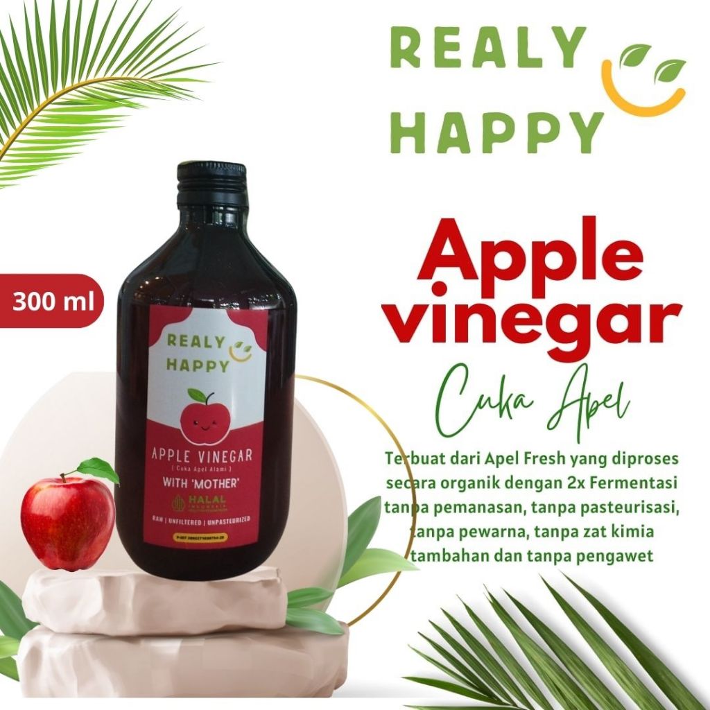 Jual Cuka Apel Realy Happy Apple Cider Vinegar Premium Cuka Apel ...