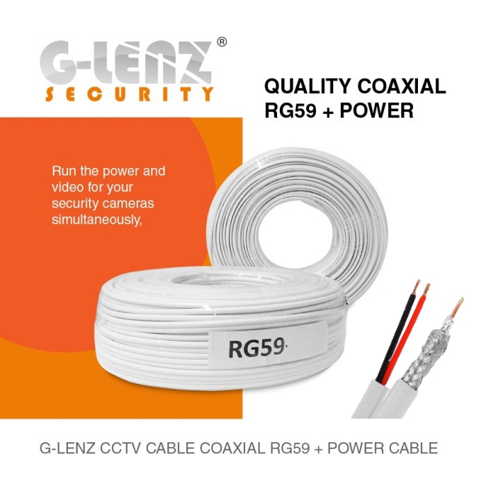 Jual GLENZ CCTV CABLE RG59 + POWER 300 METER | Shopee Indonesia