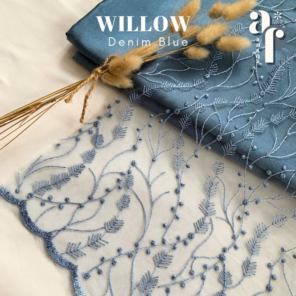 Jual ½ meter Kain Brukat Premium Willow Motif / Brokat Tile Prancis ...