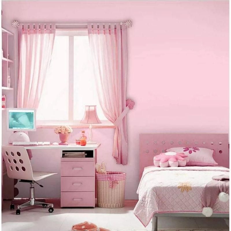 Jual Wallpaper Stiker Dinding Pink Polos Wallpaper Dinding Kamar Polos ...