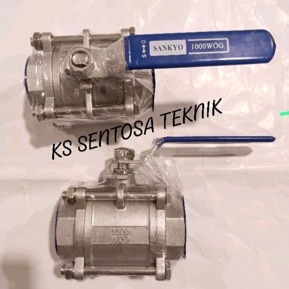 Jual Ball valve sankyo 3pc ss316 ukuran 3/4" inch / Stop keran SANKYO 1000WOG Stainless Steel ...