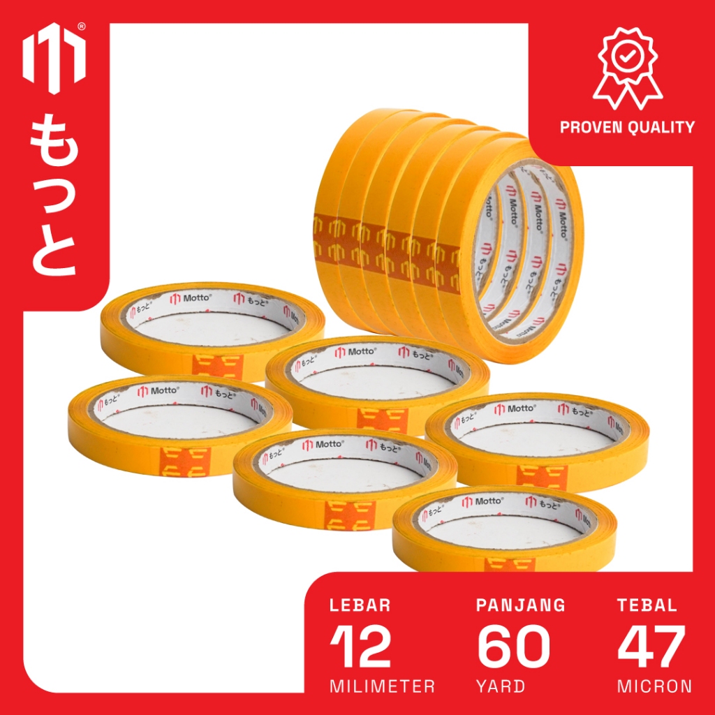 Jual Isolasi Warna Kuning 12mm x 60 Yard - 1 Slop Isi 12 Pcs/Roll ...