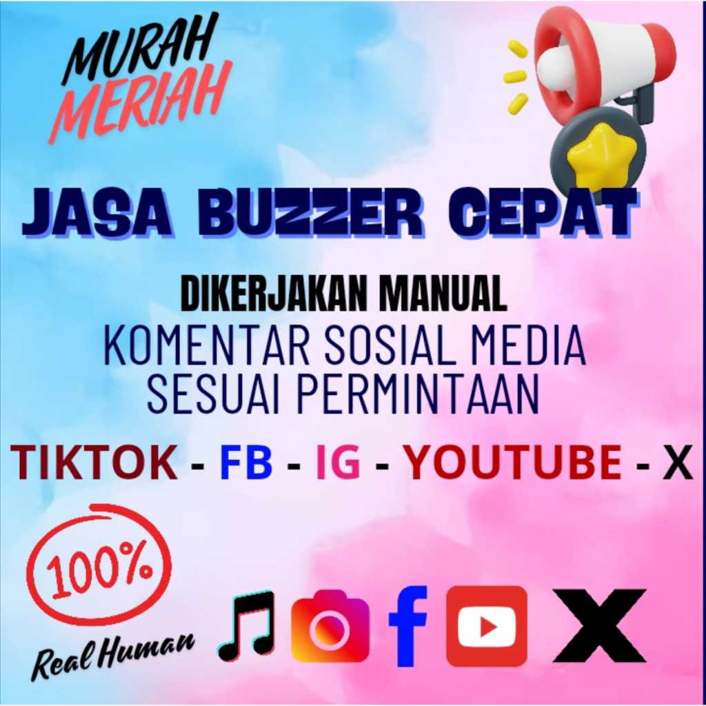 Jual JASA BUZZER KOMEN FACEBOOK KOMEN INSTAGRAM KOMEN TIKTOK KOMEN YOUTUBE KOMEN X | Shopee ...