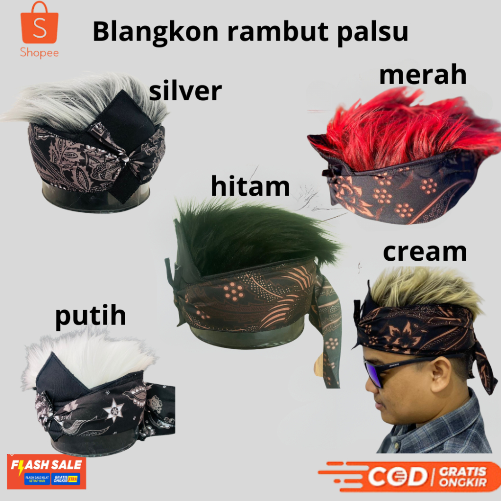 Jual Blangkon rambut premium/ Topi sunda rambut palsu/ udeng/ totopong ...