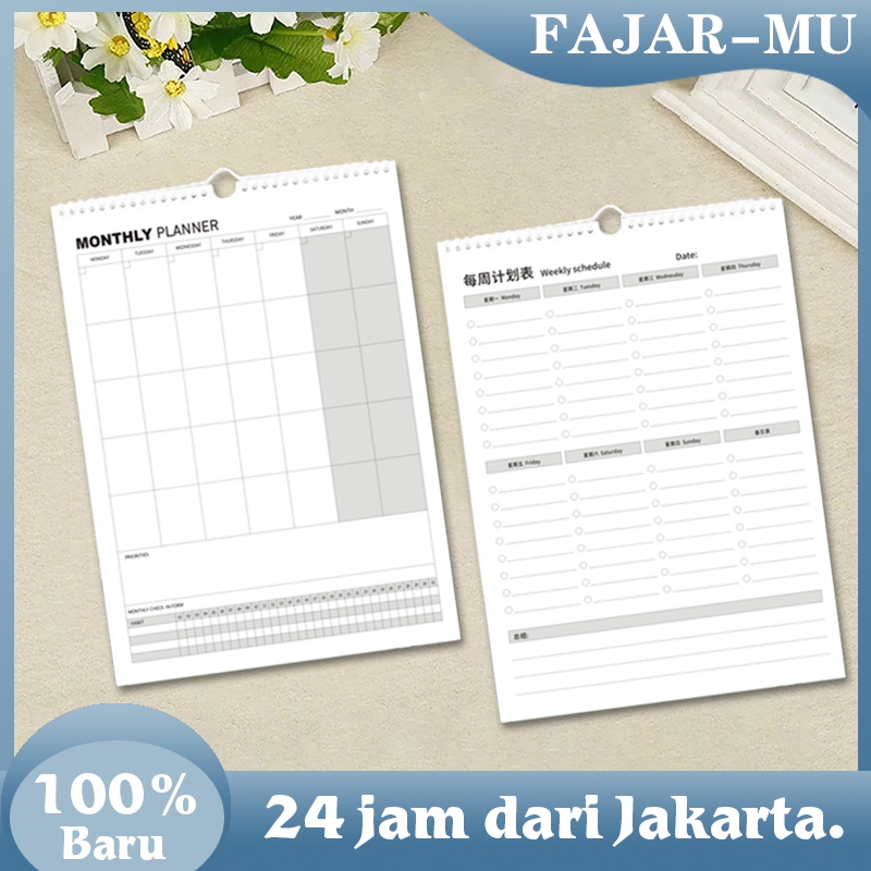 Jual Weekly Planner Checklist Monthly Planner Loose Leaf 8 Lembar Buku ...
