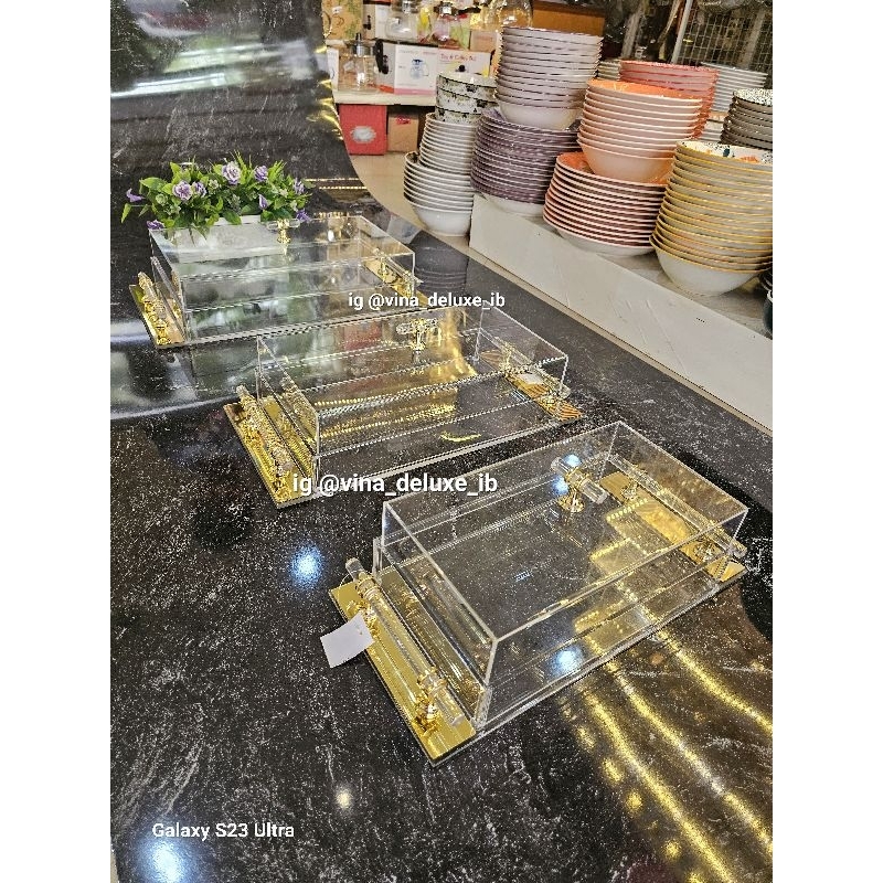 Jual Cake Tray / Tempat Kue Acrylic Persegi Panjang | Shopee Indonesia