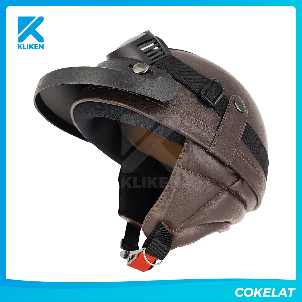 Jual Helm Retro Klasik CH4 Half Face Motor Classic Dewasa Kulit ...