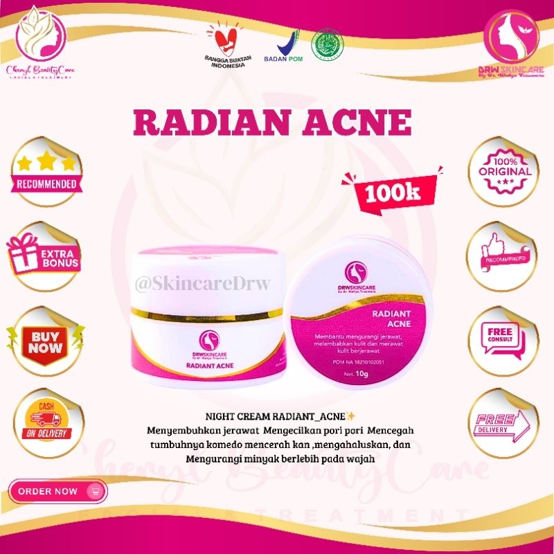 Jual RADIAN ACNE CREAM JERAWAT Night cream /cream jerawat/ Radiant acne ...