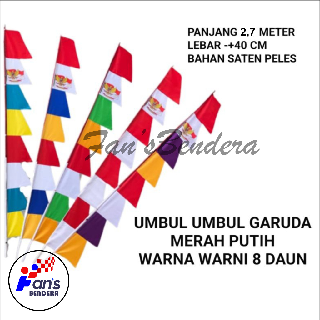 Jual UMBUL UMBUL 17 AGUSTUS MERAH PUTIH WARNA 8 GELOMBANG GERGAJI | Shopee Indonesia