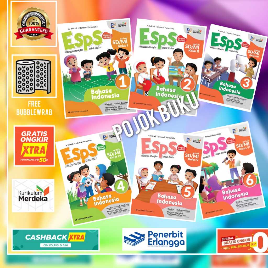 Jual Buku ESPS Bahasa INDONESIA SD/MI Kelas 1 2 3 4 5 6 KM Merdeka Erlangga | Shopee Indonesia