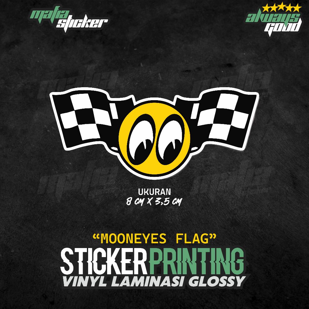 Jual STICKER/STIKER PRINT CUT MOONEYES FLAG | STIKER VESPA CLASSIC ...