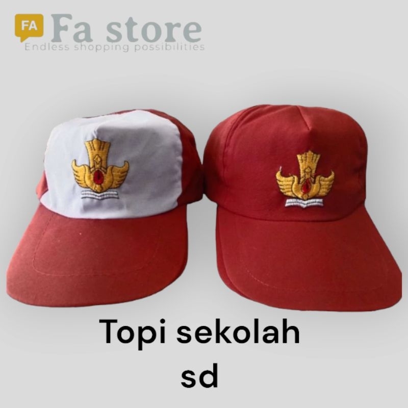 Jual topi seragam sekolah sd merah dan merah putih | Shopee Indonesia