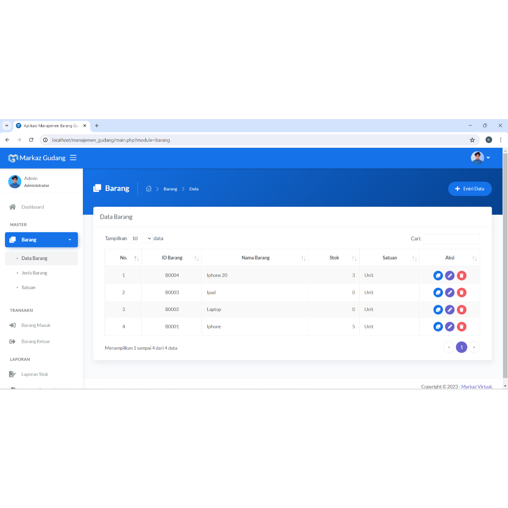 Jual Aplikasi Manajemen Barang Gudang Berbasis Web (PHP Native ...