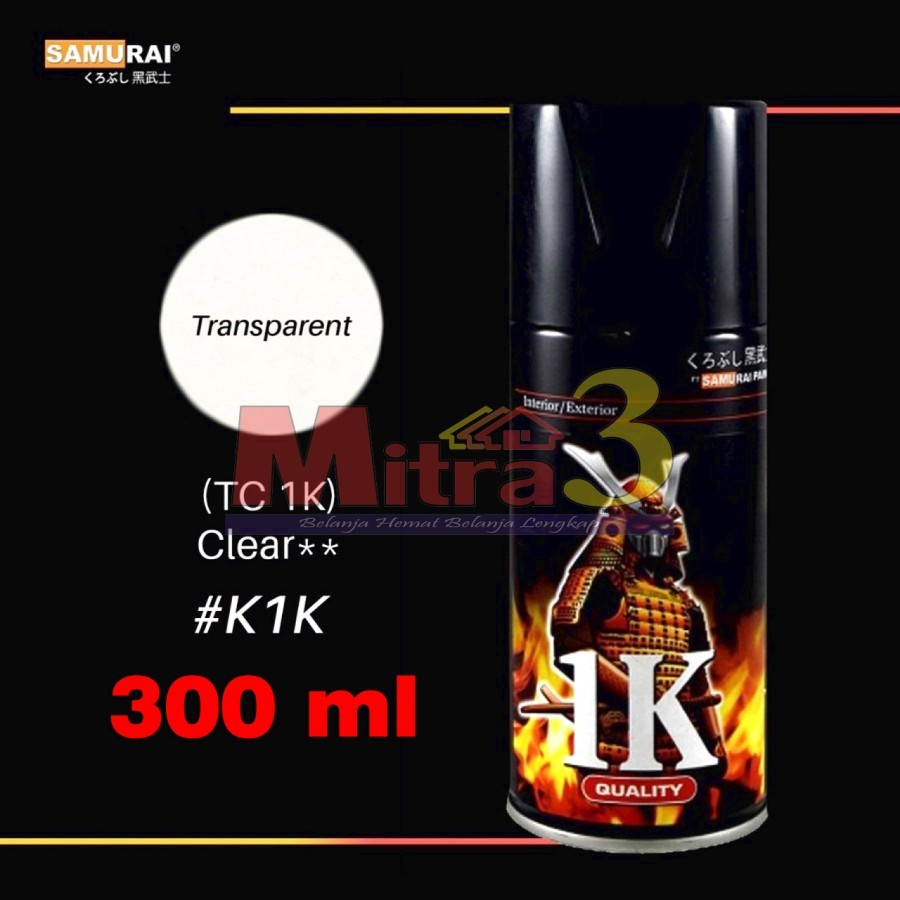 Jual SAMURAI Paint CLEAR 1K K1K / Cat Semprot Pilox Pilok Spray Anti ...