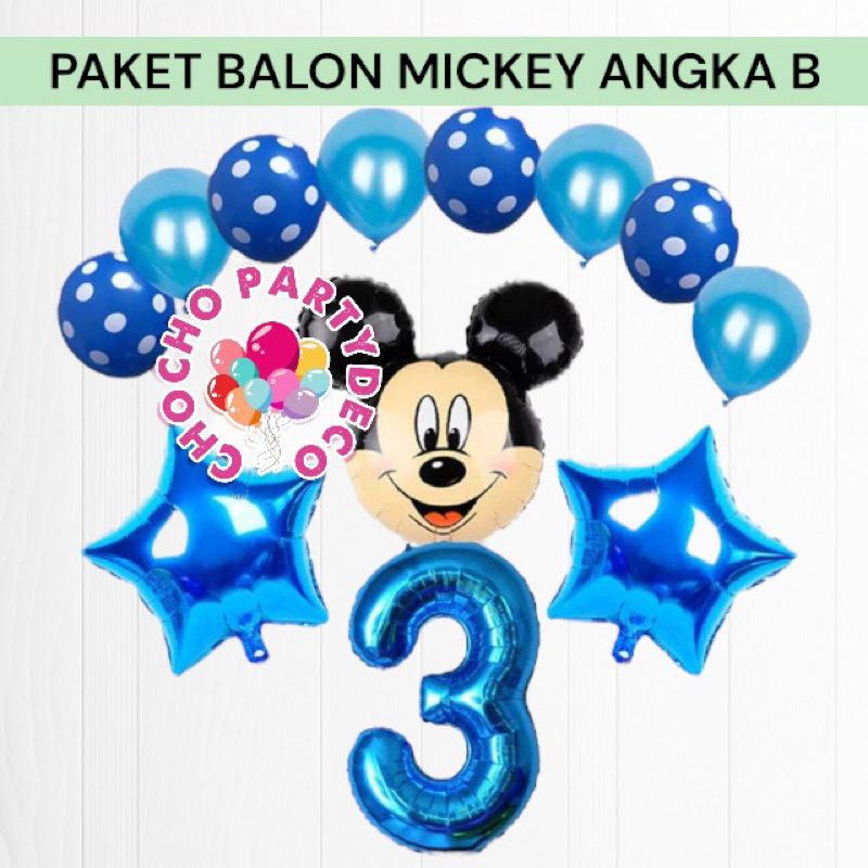 Jual Paket Balon MICKEY MOUSE Angka B / Dekorasi Ulang Tahun Mickey ...