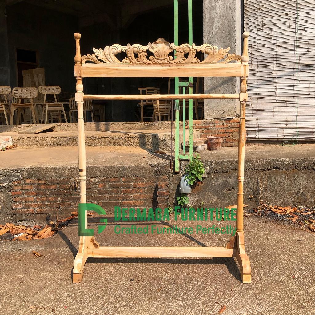 Jual GAWANGAN UKIR KERANG BUBUT 110CM GANTUNGAN BATIK HIJAB KAIN KAYU ...