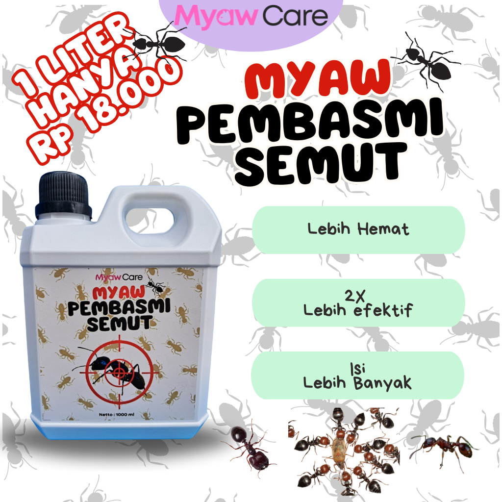 Jual MYAW PEMBASMI SEMUT 1000 ML Obat semut di rumah | ISI ULANG 1 ...