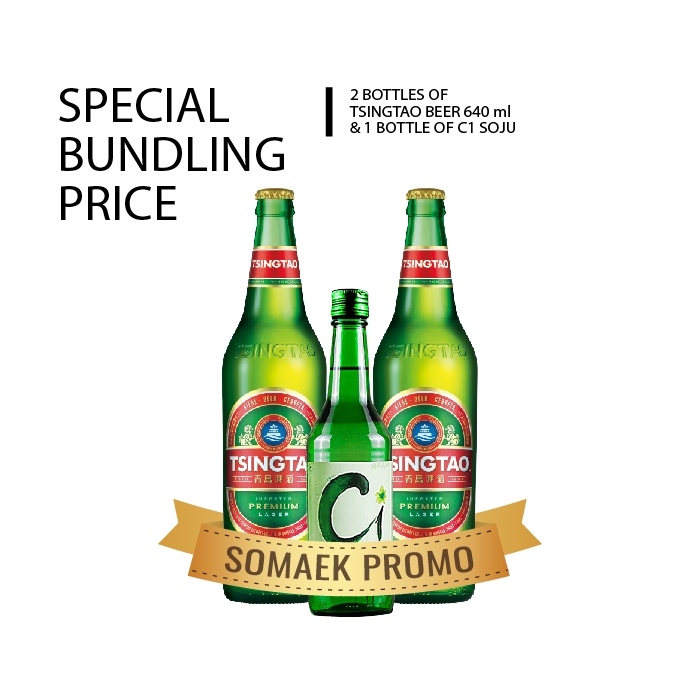Jual C1 Soju & 2 Tsingtao Beer 640ml - Promo SOMAEK | Shopee Indonesia