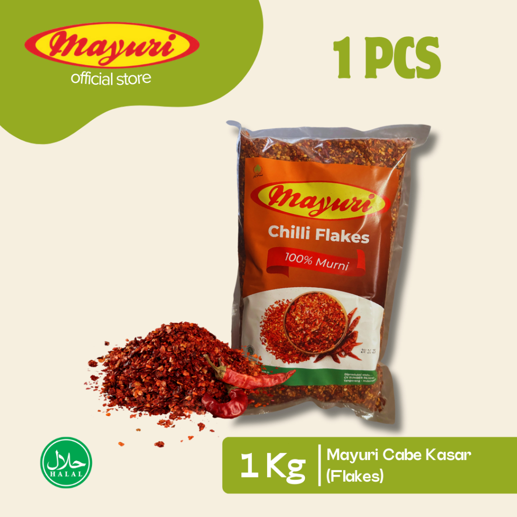 Jual CABE GILING KASAR PEDAS | FLAKES | MAYURI | 1 KG (1 PCS) | Shopee ...