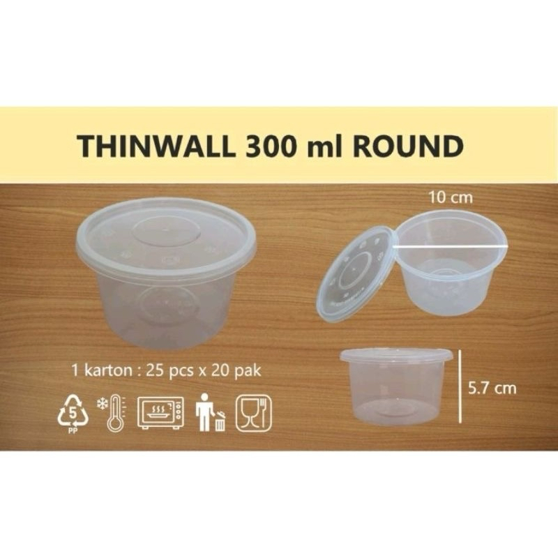 Jual Thinwall Cup 300ml Bulat Alas Datar pack isi 25pcs | Shopee Indonesia