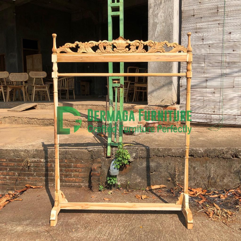 Jual GAWANGAN UKIR KERANG BUBUT 135CM GANTUNGAN BATIK HIJAB KAIN KAYU ...