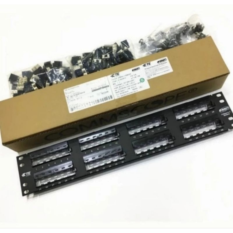 Jual Patch Panel Cat6 48 Port Moduar Cat6 Commscope/ AMP CAT6 | Shopee ...