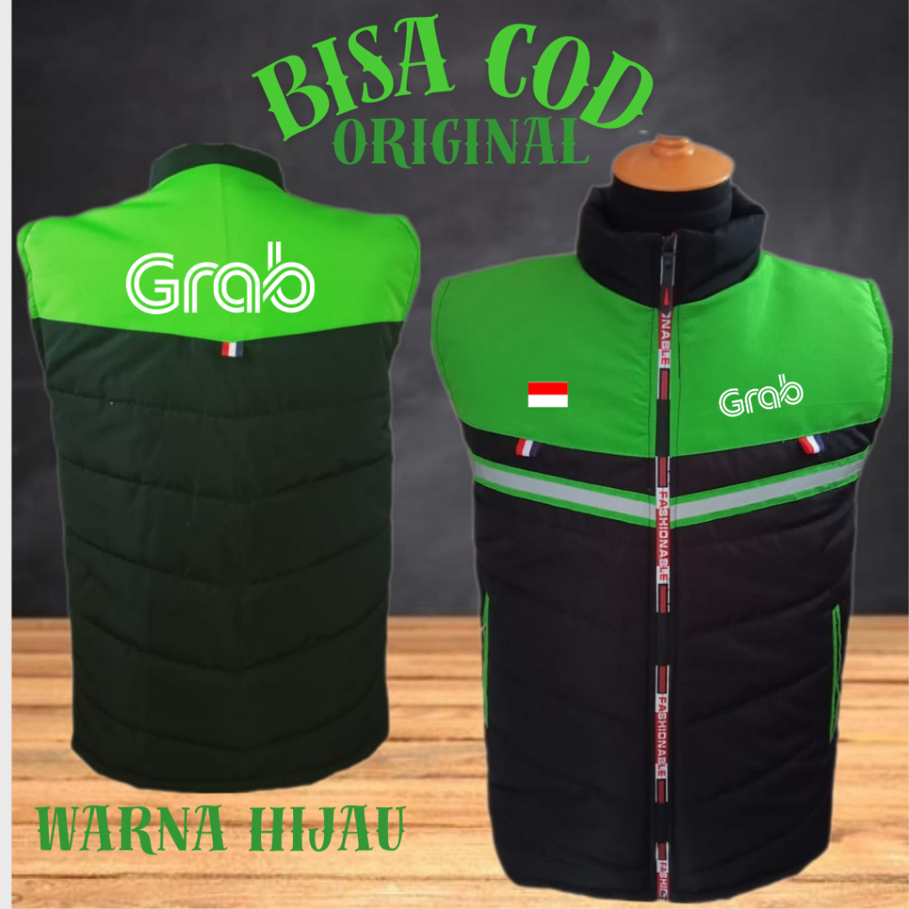 Jual Rompi Driver Online Grab Bahan Tebal Jaket Rompi Grab Original ...