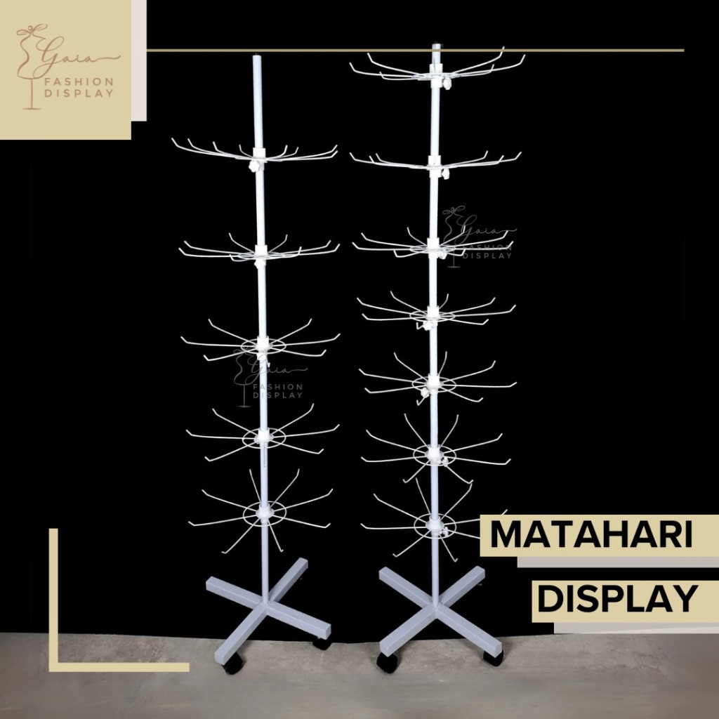 Jual Rak Display Putar Matahari 7 / 5 Susun Gantungan Aksesoris Display ...
