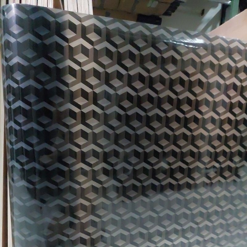 Jual Fiber Pagar Motif 3D Black Cubes Per Meter | Shopee Indonesia
