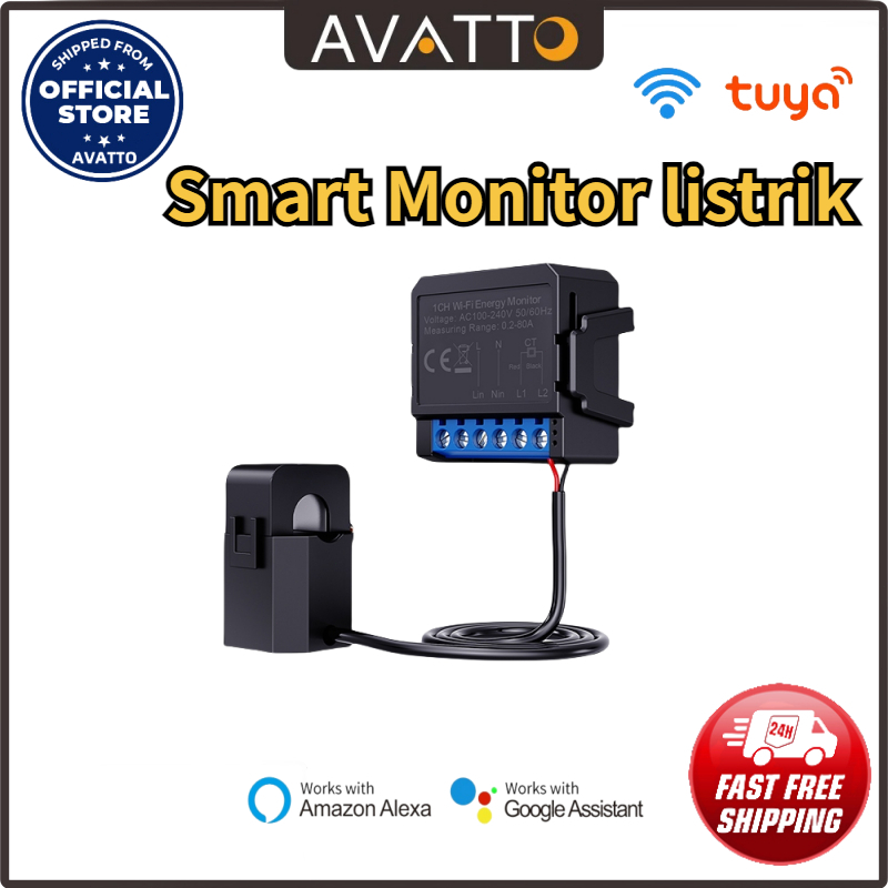 Jual AVATTO Tuya WiFi energy meter 80A Remote Control Monitor Kwh ...