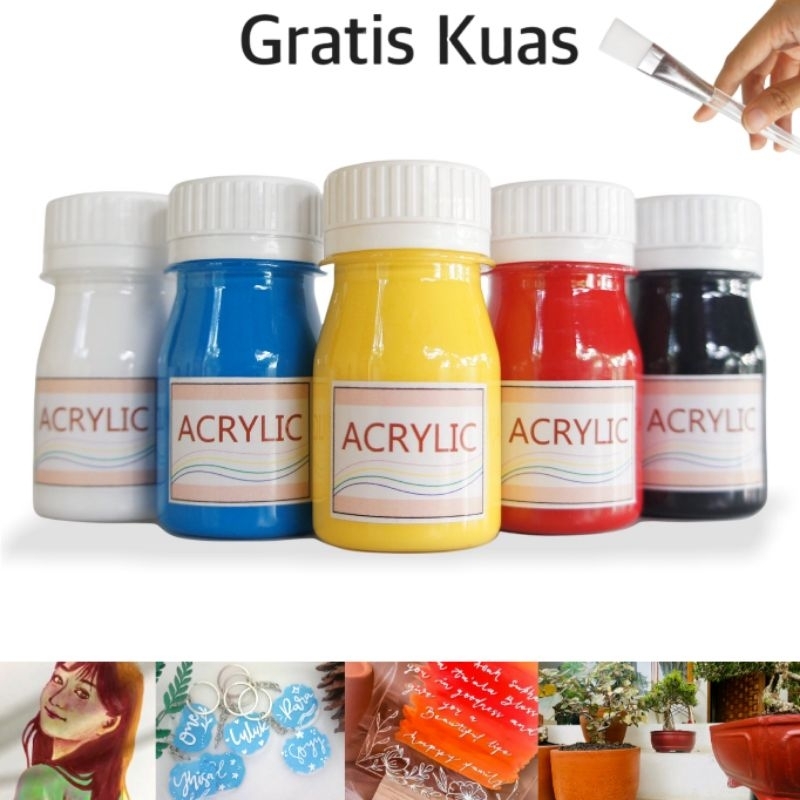 Jual Cat Acrylic (40ml) Premium Cat Lukis Akrilik waterbased serbaguna ...