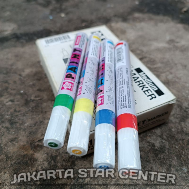 Jual Spidol permanen sakura medium marker warna putih merah hijau ...