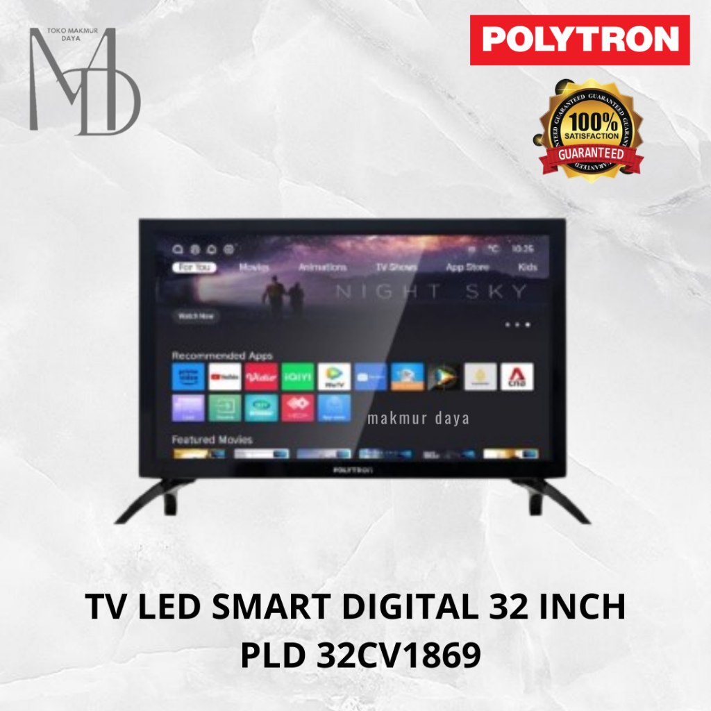 Jual Polytron LED TV Smart Digital 32 Inch PLD 32CV1869 / PLD32CV1869 / 32CV ORIGINAL | Shopee ...