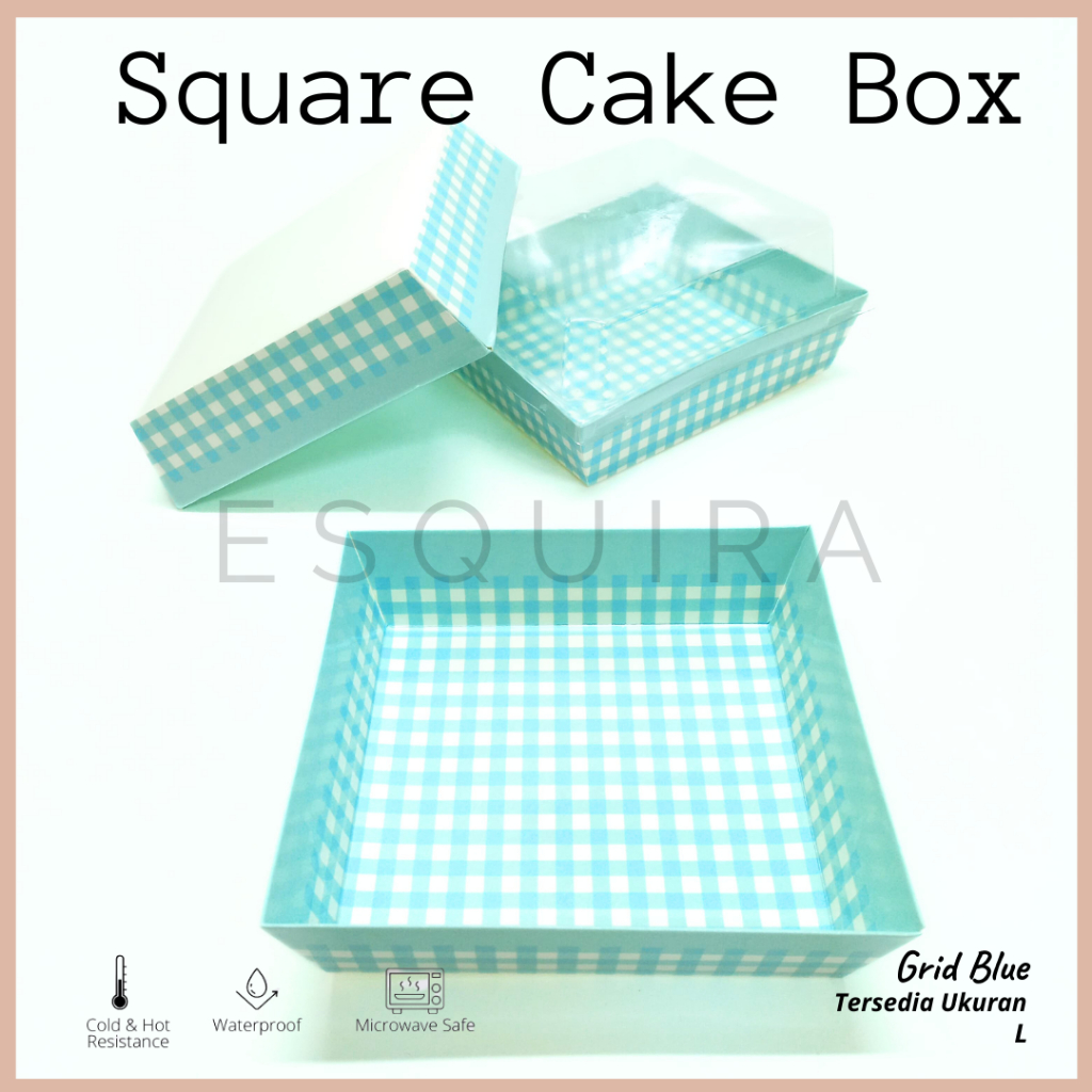 Jual Square Paper Cake Box Tray + LID Clear 10 pcs | Shopee Indonesia