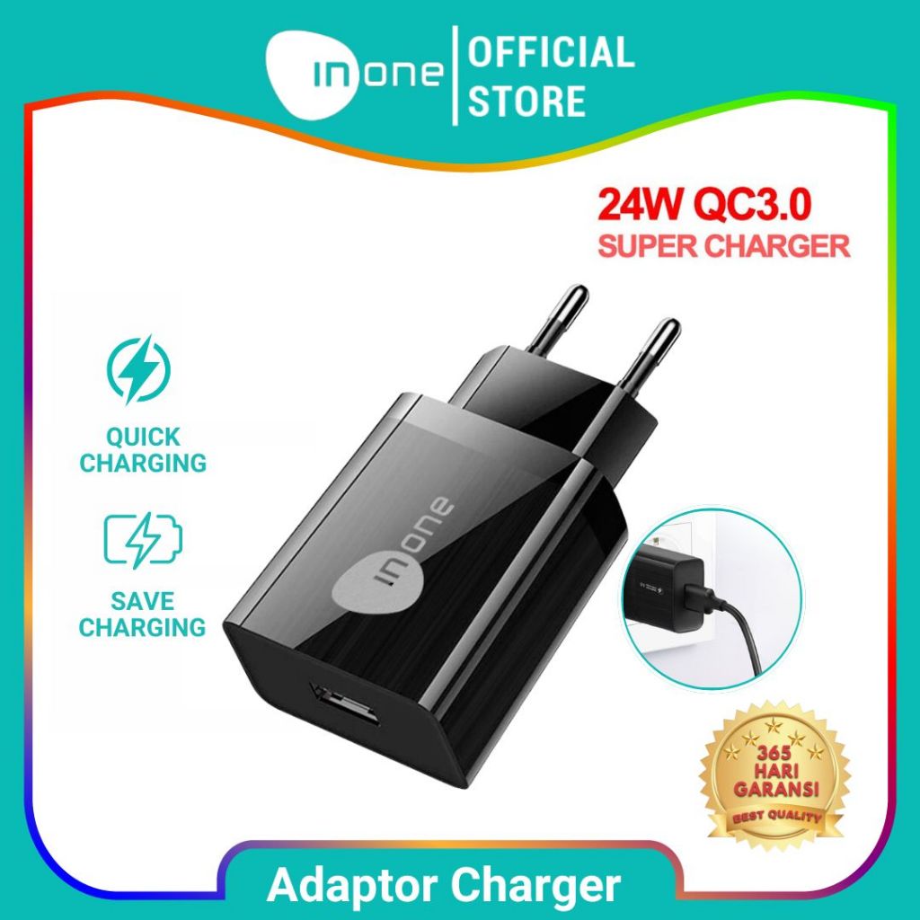 Jual INONE Adapter Charger Handphone Quick Charge 3.0 Portable Wall ...