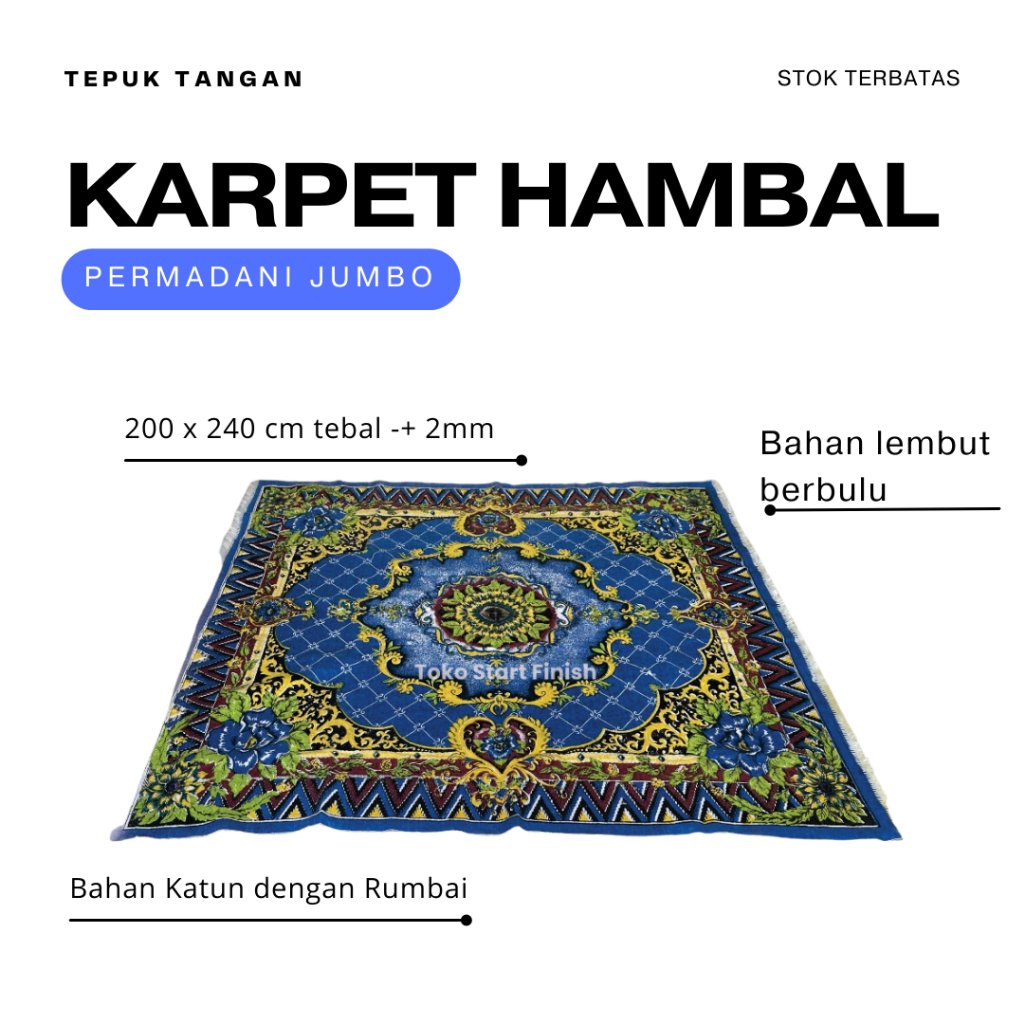 Jual KARPET HAMBAL PERMADANI JUMBO 200x240cm | Karpet Lantai Bahan ...