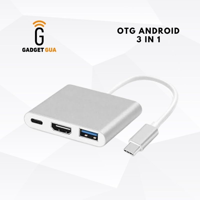 Jual OTG USB to Type C 3 in 1 with Port Charging | Shopee Indonesia