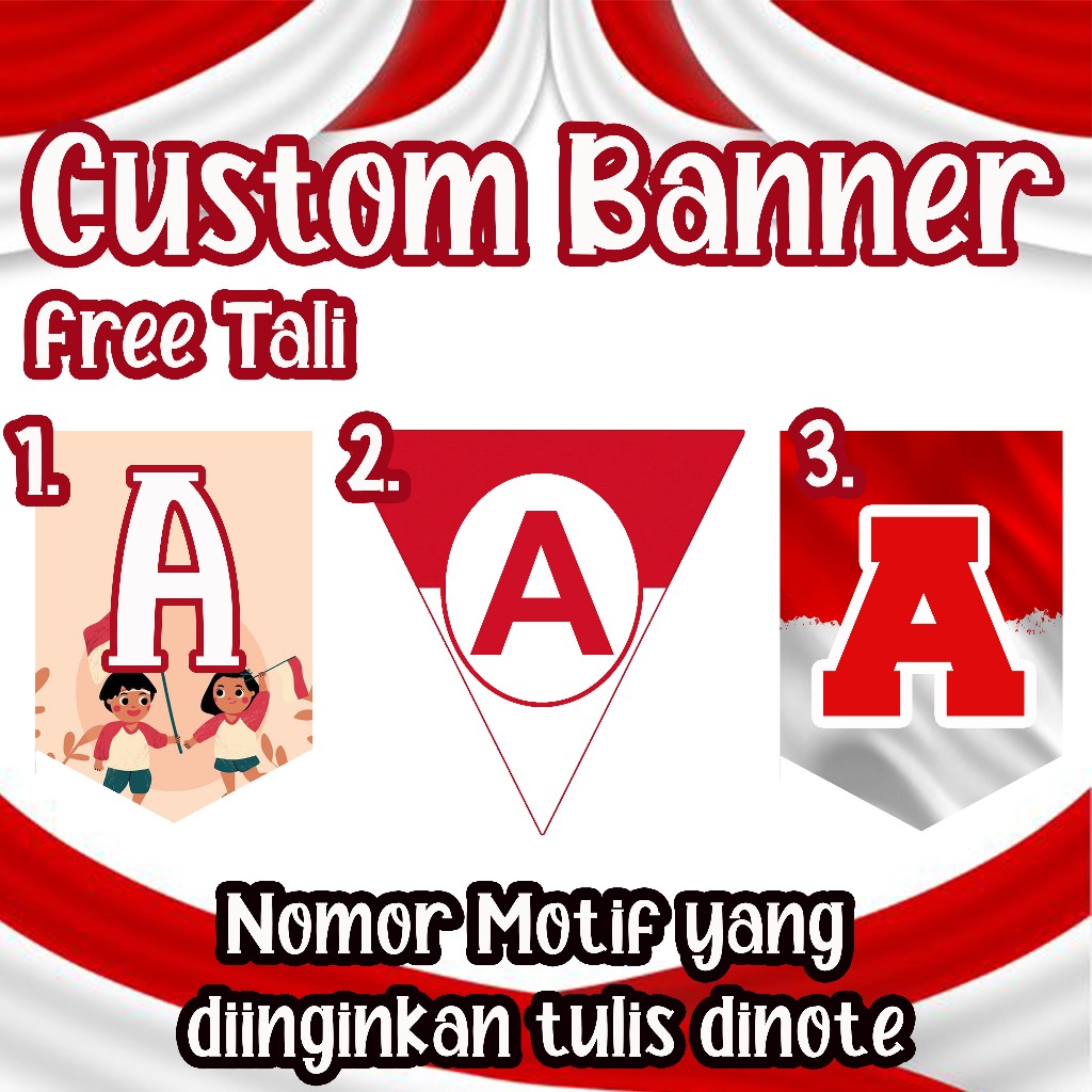 Jual Banner Custom Huruf Dirgahayu HUT RI 17 Agustus Merah Putih ...