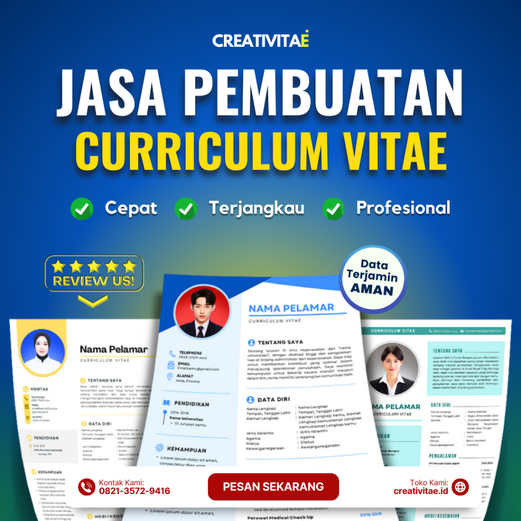 Jual Jasa Pembuatan CV | curriculum vitae | CV | Resume | minimalist ...