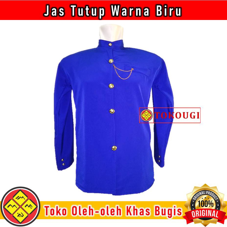 Jual KODE S48W Jas Tutup Khas Adat Bugis Makassar Warna Biru Terbaru ...