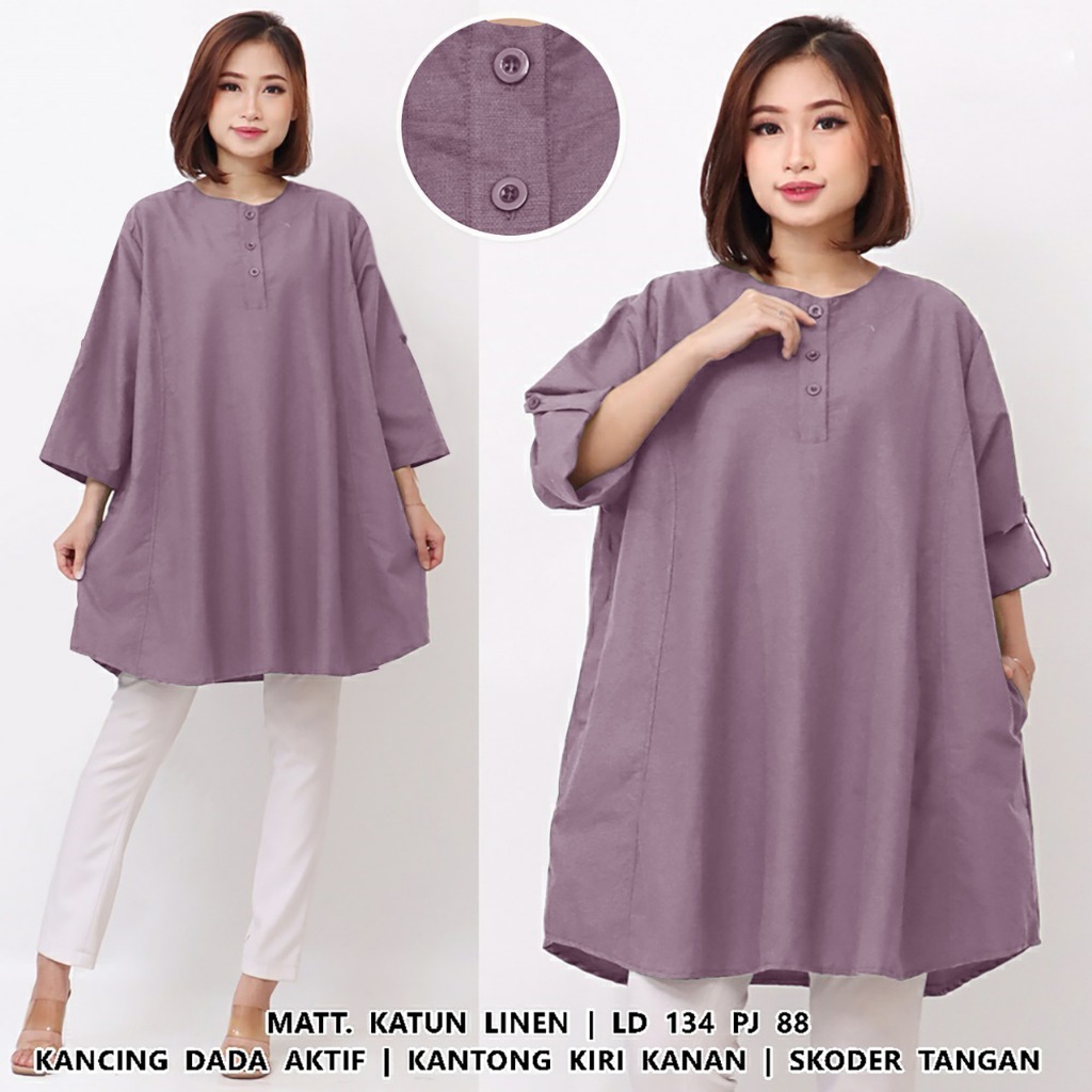 Jual ISF Tunik Fiona Big Size XXXL Ld 130 cm P 88 cm B 222 gr Cotton Supernova #4126 | Shopee ...