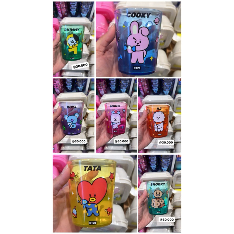 Jual BT21 with Miniso Cup Gelas Minum | BTS x Miniso Gelas KOYA , RJ , SHOOKY , MANG , CHIMMY ...