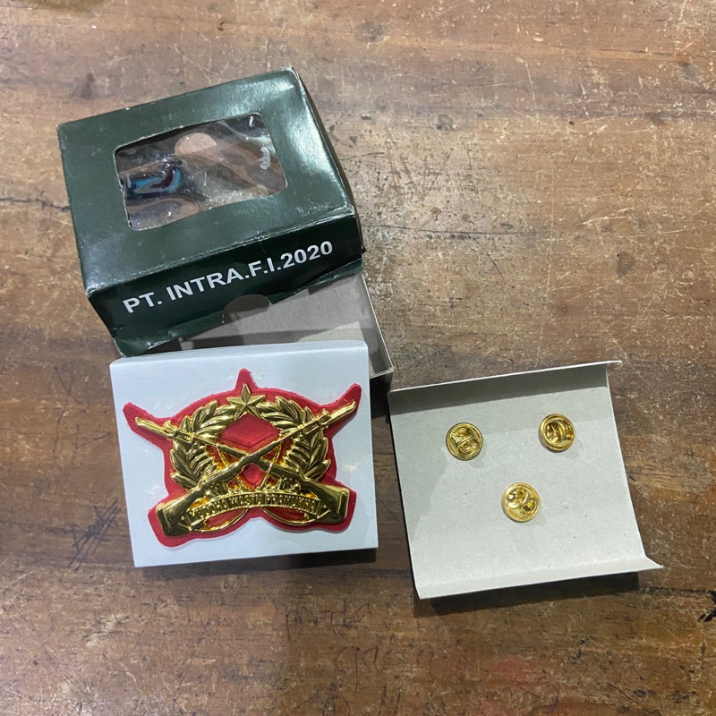 Jual Eemblem Baret INFANTERI Infantri Jatah TNI Model Knop / Tusuk ...