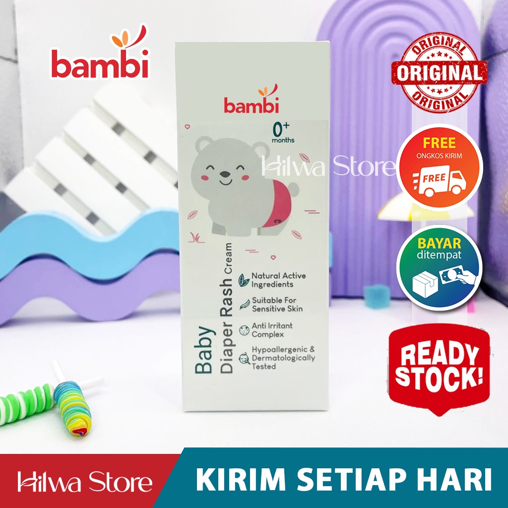 Jual BAMBI BABY DIAPER RASH CREAM 50ML | KRIM RUAM POPOK PADA BAYI KULIT NORMAL - SENSITIF (BPOM ...