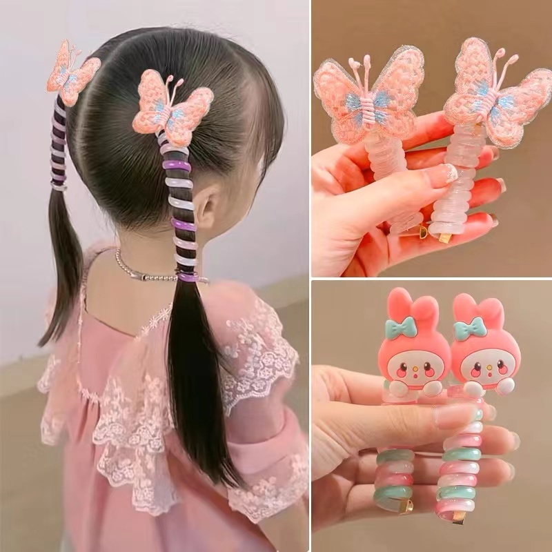 Jual COD⭐Ikat Rambut Sprial Kupu-Kupu Anak-anak Perempuan Bordir Tali ...