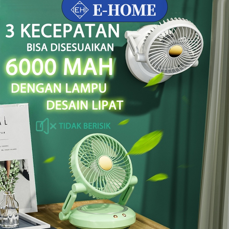 Jual 【Bisa Dinding & Swing】E-Home 6000 mAh Kipas Angin Portable Cas ...