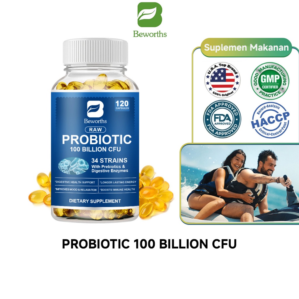 Jual BEWORTHS USA 120Pcs kuat Kapsul Fermentasi Enzim Probiotik Tanpa ...