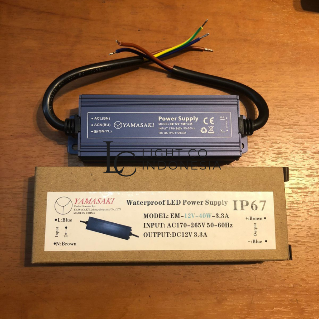 Jual [ LIGHT CO INDONESIA ] Yamasaki Trafo 3.3a 12v 40w Waterproof IP67/ power supply 12v 3.3a ...
