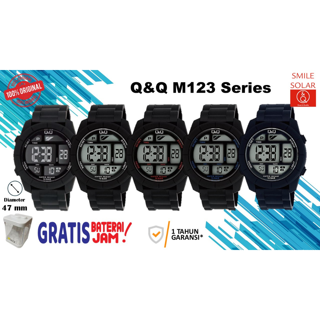 Jual Jam Tangan Pria Casual Sporty Rubber Digital Original Q&Q QnQ QQ M123 M123J Series | Shopee ...